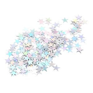 Zerodeko Glitter Confetti Mini Shiny Confettis Multicolor Sparkling Star Confetti for Halloween Birthday Wedding Festival Party DIY Table Scatter Decoration 2000pcs 10mm Silver