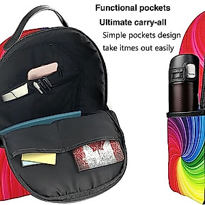 BAFAFA Rainbow Spiral Printed Travel Backpack Business Work Bag Computer Bag Outdoor Sports Rucksack