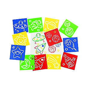 Fun Express Awesome Outer Space! Stencils - Educational and Learning Activities for Kids - VBS Vacation Bible School Supplies/Decor - 12 Pieces
