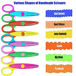 Paper Edge Scissors Set of 6 Different Patterns Craft Scissors for Teachers, Scrapbooking, Album, Kids, Arts