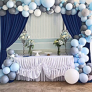 Hiasan Backdrop Curtains for Parties, Polyester Photography Backdrop Drapes for Family Gatherings, Wedding Decorations, 5ftx10ft, Set of 2 Panels