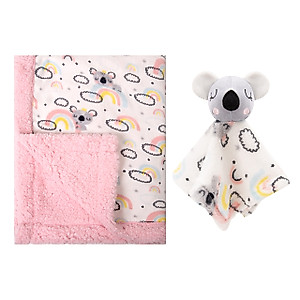 MODERN BABY Super Soft Baby Blanket Set with Security Blanket Lovey Newborn to Toddler Plush Blanket Gift Set