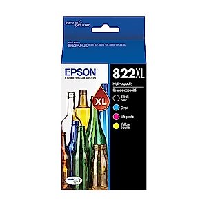 Epson 822 DURABrite Ultra Ink High Capacity Black & Color Cartridge Combo Pack (T822XL-XCS) Works with Workforce Pro WF-3820, WF-3823, WF-4820, WF-4830, WF-4833, WF-4834