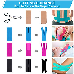 SUPERBE K Athletic Tape, Kinesiology Tape Precut - Premium Kinesthetic Tape for Muscles Knee Shoulder Elbow, 2 Inch x 16.5 feet (3 Rolls Pack)