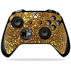 MightySkins Skin Compatible with Microsoft Xbox One X Controller - Gold Dazzle | Protective, Durable, and Unique Vinyl Decal wrap Cover | Easy to Apply, Remove, and Change Styles | Made in The USA