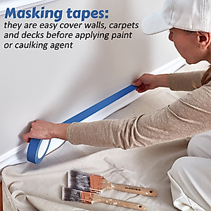Fainne Painters Tape Masking Tape Bulk Multi Pack Safe Paint Paper Tape Painters Tape for Wall Painting Decoration Supplies(Blue, 1 Inch x 55 Yards, 20 Rolls)