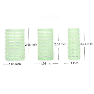 Taouwan Self Grip Hair Rollers Set,Natural Fluffy Hair Roots Hair Styling Tool, Hairdressing Curlers for Women,Large.Medium.Small 6 PCS DIY Self Grip Curlers (Cyan)