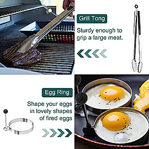 Griddle Accessories, Lidlife 31pcs Flat Top Grill Accessories for Blackstone and Camp Chef, Griddle Grill Tools Set for Professional BBQ, Grill Set with Spatula,Tongs,Bottle, Egg Ring and Carry Bag