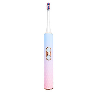 DYCROL Electric Toothbrush, IPX7 Waterproof, 9 High-Efficiency Brushing Modes, 4 Replacement Brush Heads, 2-Month Battery Life, Fast Charging, Gradient Pink