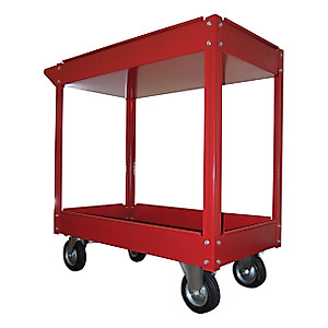 Olympia Tools 600-pound 2 Shelf 85-184, Red Steel Cart, 600LB