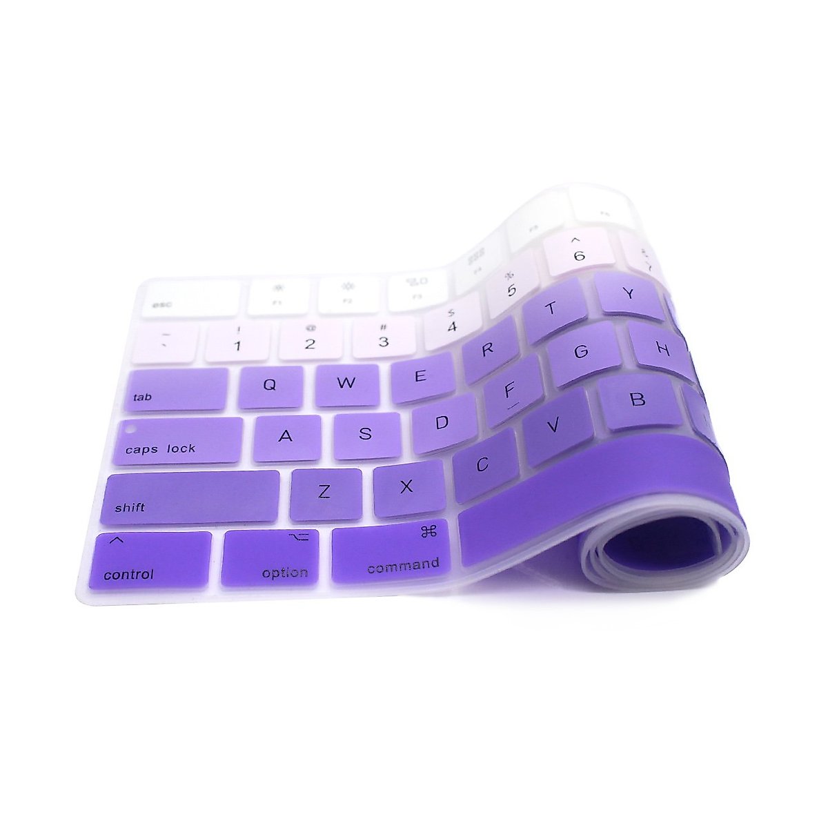 WYGCH Ultra Thin Silicone Full Size Wireless Numeric Keyboard Cover Skin for Mac 2017 Magic Keyboard with Numeric Keypad MQ052LL/A A1843 US Layout,Ombre Purple
