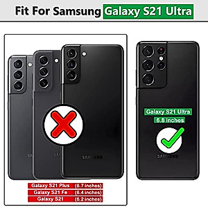 Compatible with Samsung Galaxy S21 Ultra case,S21 Ultra Case with HD Screen Protector with Slide Camera Cover, 360°Rotation Ring Kickstand [Military Grade] Case for Galaxy S21 Ultra,Black