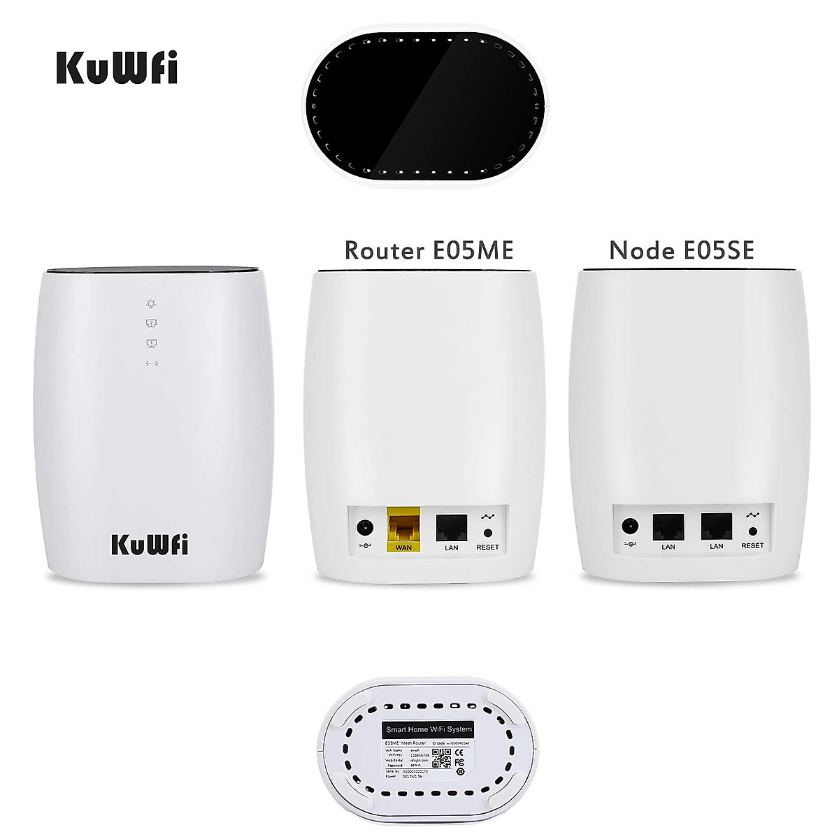 KuWFi Whole Home Mesh WiFi System 3-Pack AC3600 High Speed Seamless Roaming WiFi Network Dual Band 2.4G&5.8G Router for Whole Home Coverage