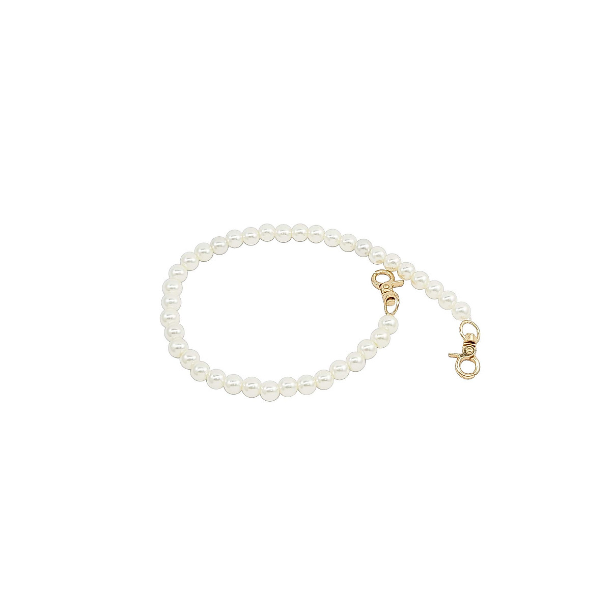 23" 60cm DIY Round 10mm Diameter Imitation Pearl Bead Short Handle Replacement Chain Strap Handbag Chains Accessories Purse Straps with Metal Buckles