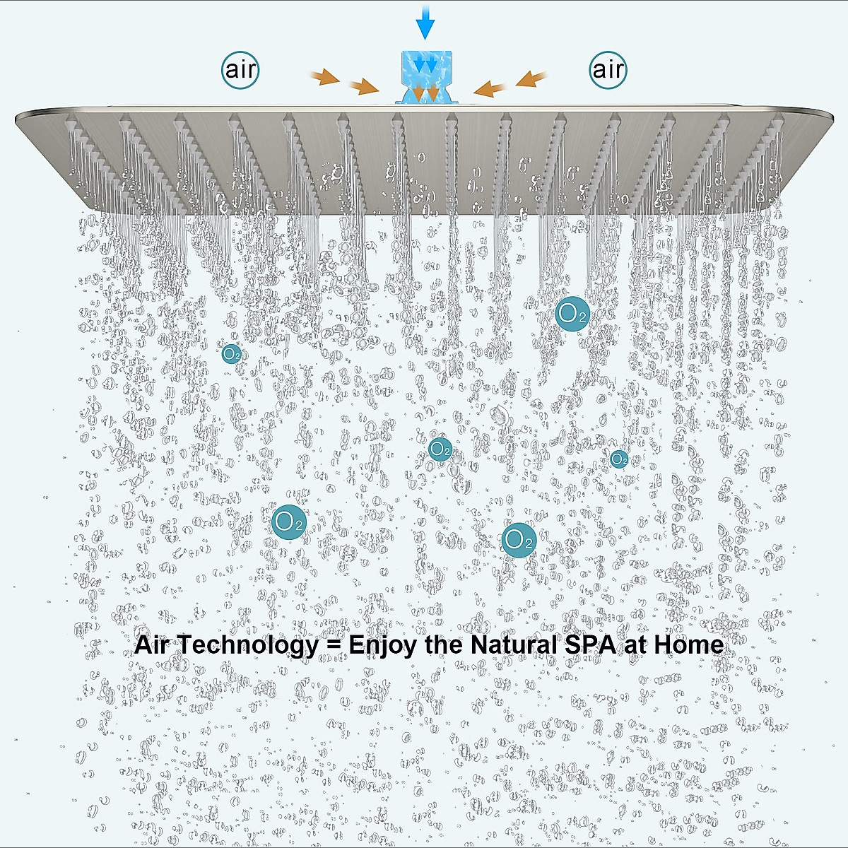 SR SUN RISE 12 Inch Square Shower System, Rain Shower Head and Slide Bar Handheld Shower Faucet Wall Mounted Combo Set Included Valve and Trim Kit for Bathroom, Brushed Nickel