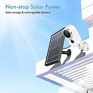 Solar Panel Compatible with DIHOOM Wireless Rechargeable Battery Security Camera, IP65 Waterproof Solar Panel with USB Cable, Non-Stop Power Supply for Wire Free Outdoor Indoor WiFi Camera