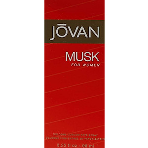 Jovan Musk for Women Eau de Cologne Spray 3.25 fl oz (Pack of 1), Notes of Jasmine, Amber, and Neroli, Women's Fragrance, Long Lasting, Everyday Fragrance, Travel Size