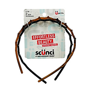 Scunci Effortless Beauty Headbands, 1-Inch Wide, 2-Count (1-Pack)