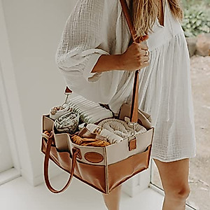 Frankie Lane baby diaper caddy organizer - Car diaper caddy, portable tote nappy bag storage for your nursery, changing table. Essential for newborns Registry must haves shower basket