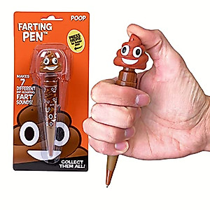 Farting Poop Pen - 7 Funny Fart Sounds - Fun Easter Basket Stuffers for Teens Boys & Girls, Kids Party Supplies, Pens for Coworkers & Work Gifts, Gag Gifts for Kids, Fun Pens for Kids, Pranks for kids