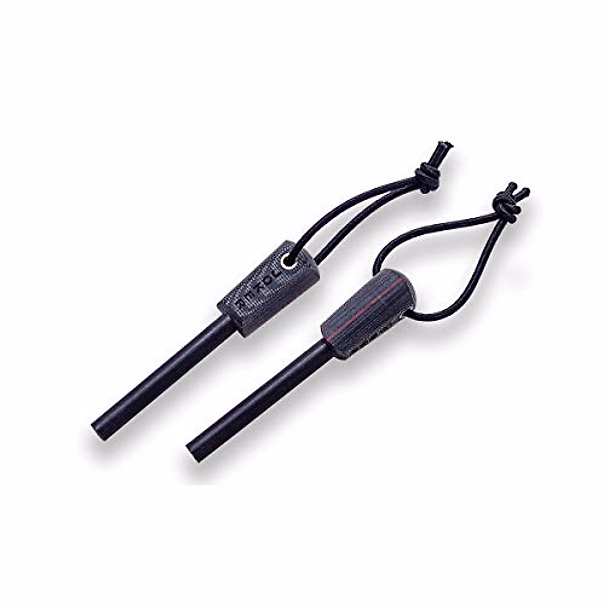 Joker Bushcraft Knife Lynx CM111-P Knife, Black Canvas Micarta Handle, 4.13 inches Blade of Böhler N695, Black Leather Sheath and Fire Starter, Tool for Fishing, Hunting, Camping and Hiking