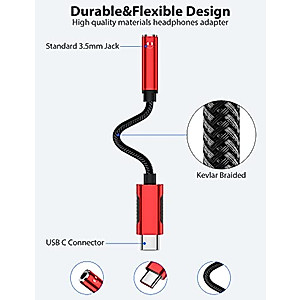 ACAGET USB C to 3.5mm Headphone Adapter, USB Type C to 3.5mm Aux Audio Dongle Jack Converter Cable Earbuds Adapter for S23 Ultra S22 S21 FE Note 20 9 Pro 8 7T Pixel 7 6 Pro