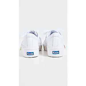 Keds Women's Jump Kick Duo Lace Up Sneaker, White/Gold, 10