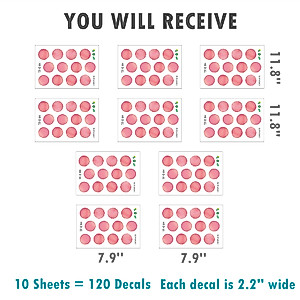 ROFARSO 120 Decals 2.2'' Pink Polka Dots Wall Decals Stickers DIY Removable Peel & Stick Wall Art Decorations Home Decor for Nursery Bedroom Living Room Playing Room