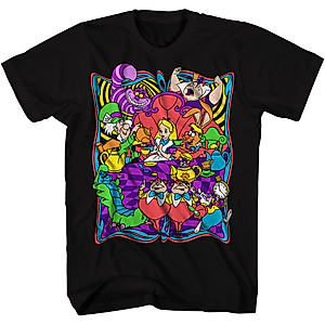 Disney Alice in Wonderland Mostly Mad Tea Party T-Shirt (X-Large, Black)