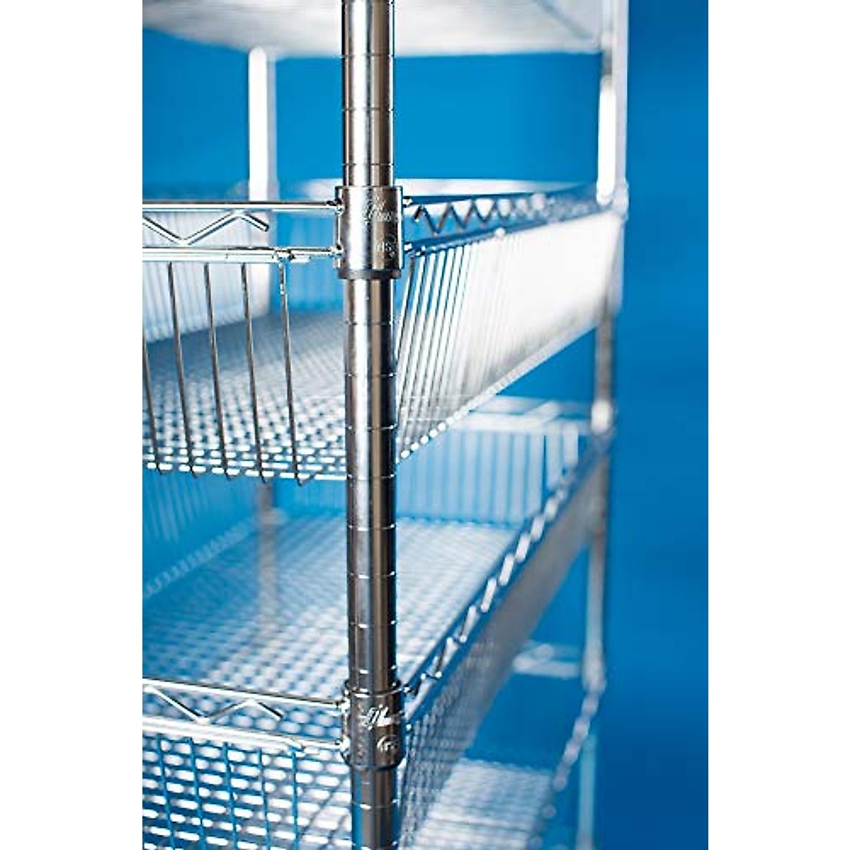 Omega 14" Deep x 36" Wide x 14" High 2 Tier Stationary Chrome Basket Unit