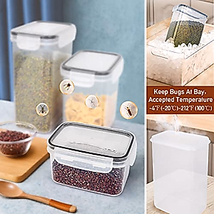 64 PCS Airtight Food Storage Containers With Lids BPA Free,Cereal Containers Storage for Kitchen Pantry Organization and Storage, Dishwasher safe,Include Labels Marker Spoon Set,Cereal, Flour Sugar