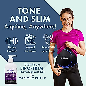 Waist Trimmer Ab Trainer, Weight Loss Sweat Wrap Sauna Belt for Women and Men. Waist Slimming, Stomach and Belly Fat Burner Black