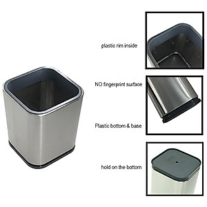 WSKC Flatware Holder Stainless Steel Small Utensil Crock - 4.6 Tall