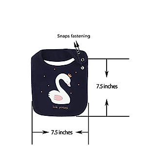 Maiwa 6 Pack Waterproof Cotton Baby Bibs for Girls for Drooling Eating Teething with Snaps