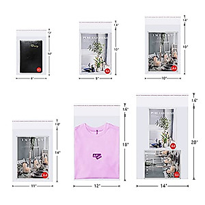 KnR Harmony Self Adhesive Bags 4x5 200pcs Self Sealing Resealable Bags Small Clear Cellophane Bags for Candy Jewelry Necklaces Snacks Nuts Gift Packaging 14 Sizes to Choose from