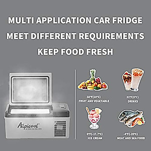 Alpicool C20 Portable Car Freezer,12 Volt Refrigerator, 21 Quart (20 Liter) Fast Cooling 12V Car Fridge -4℉~68℉, Car Cooler, 12/24V DC and 100-240V AC for Outdoor, Camping, RV, Truck, Boat
