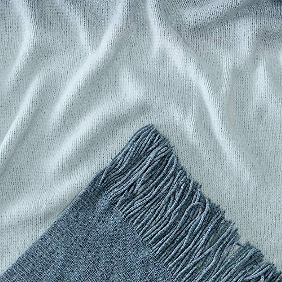 Chanasya Gradual Gradient Ombre Super Soft Acrylic Throw Blanket with Tassels - Warm Cozy Lightweight Fluffy Woven Blanket for Bed Sofa Chair Couch Living Bed Room Tan Sage Blanket(50x65 Inches) Lead