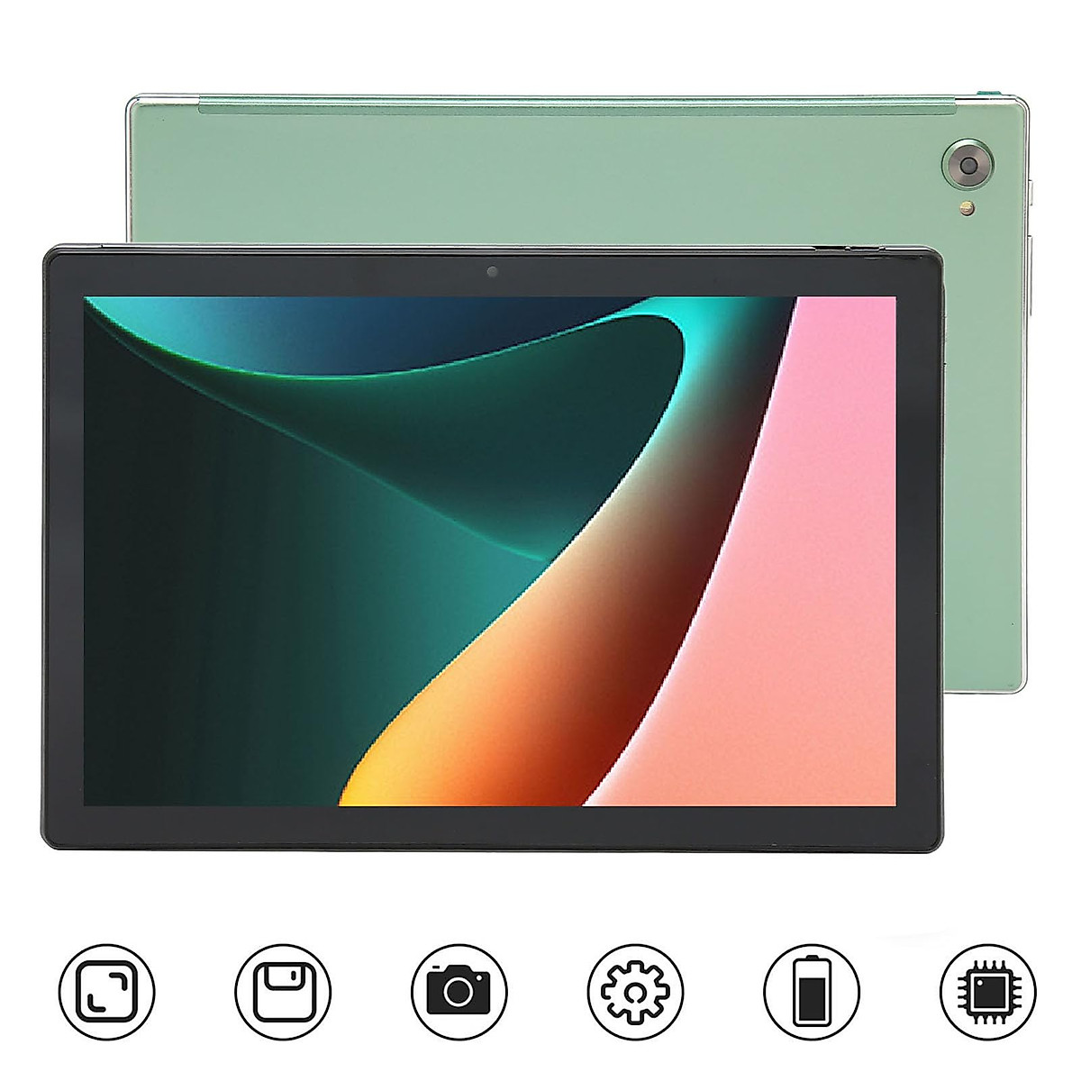 Haofy 10.1 Inch Tablet, Fast Charging Support 2 in 1 8 Core CPU 100-240V 13MP Camera Tablet Computer with Keyboard for Travel (US Plug)