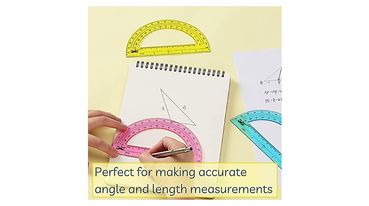 Mr. Pen Colorful Protractors - 3 Pack for Kids' Geometry