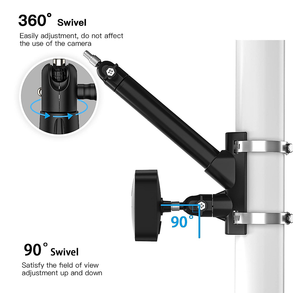 Koroao 2-in-1 Universal Pole Mount for Camera & Solar Panel Compatible with Blink Outdoor4/XT/XT2 Camera