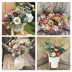 Tiyard 18pcs Eucalyptus Stems Artificial Eucalyptus Leaves Stems Real Grey Green Touch Leaf Branches for Home Office Flowers Bouquet Centerpiece Wedding Decoration