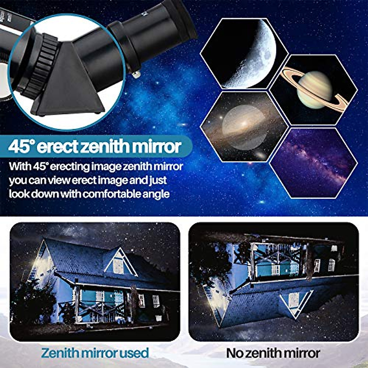 MAXLAPTER Telescope for Adults Astronomy Beginners, 70mm Aperture Refractor Telescope for Astronomy, Portable Telescope with Tripod, Smartphone Adapter, Two Eyepieces, Backpack