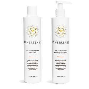 INNERSENSE Organic Beauty - Natural Color Awakening Hairbath Shampoo + Color Radiance Conditioner | Non-Toxic, Cruelty-Free, Clean Haircare (10 fl oz | 296 ml)