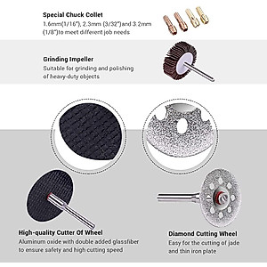 Rotary Tool Accessories Kit, ENGiNDOT 361 Pieces 1/8-Inch Diameter Shanks, Multifunctional Tools Universal Accessories for Easy Cutting, Grinding, Sanding, Carving, Polishing, Drilling