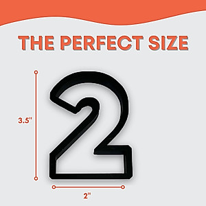 2 Block Numbers Cookie Cutter with Easy to Push Design (3.5 inch)