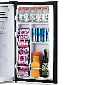 NewAir 3.3 Cu. Ft. Compact Mini Refrigerator with Freezer in Gray, Can Dispenser and Energy Star, Perfect for Dorm Rooms, Bedrooms, Home Offices, and RV Vans