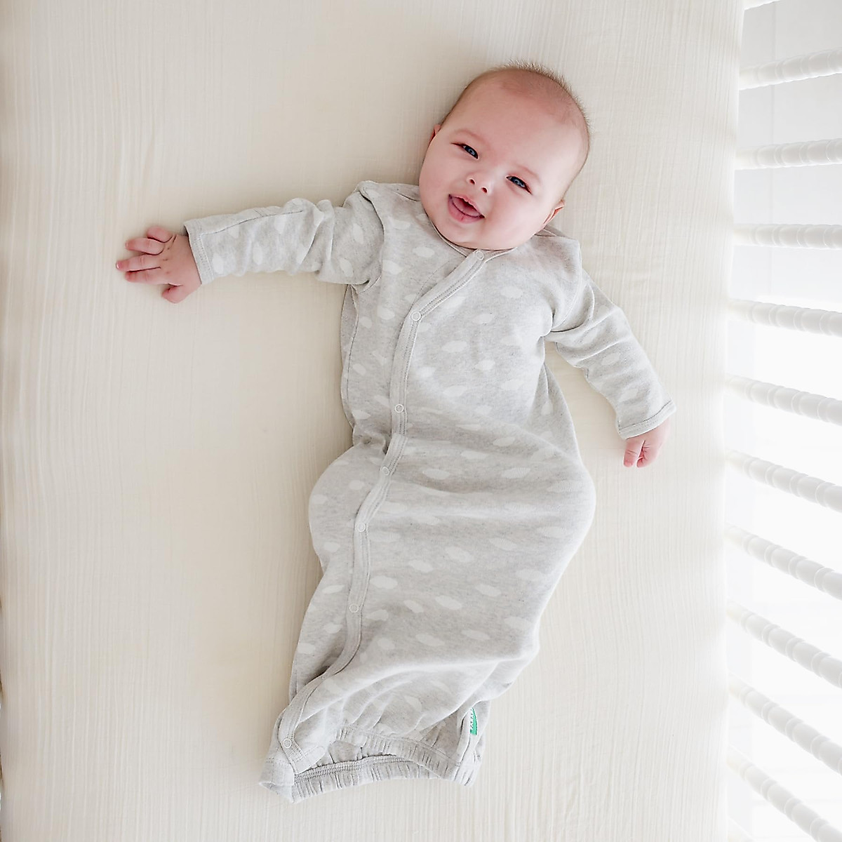 PARADE Organic Gowns - Signature Prints Clouds Grey 0-3 Months