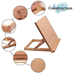 Lucky Crown US Art Adjustable Wood Desk Table -Light Weight, Easel with Strong Support