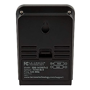 La Crosse Technology 308-1409BT-CBP Wireless Temperature & Humidity Station with Time , Black