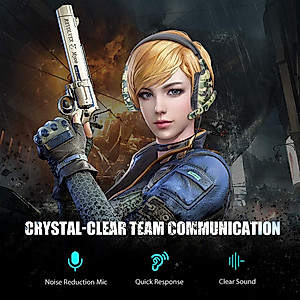 Picozon Gaming Headset with Microphone, 3.5mm Plug Headphone Compatible with PS5 PS4 Nintendo Switch Playstation 4/5 Computer Laptop iPad Surface Smartphone - Camouflage Green